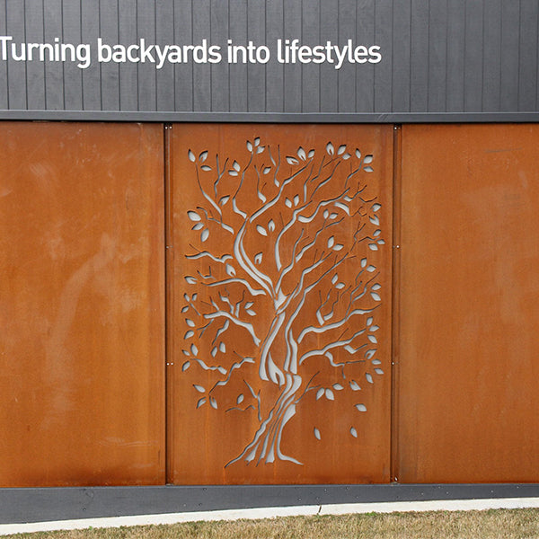 Oak Tree Corten Steel Rust Screen 1800x1200mm - Chippys Outdoor ...